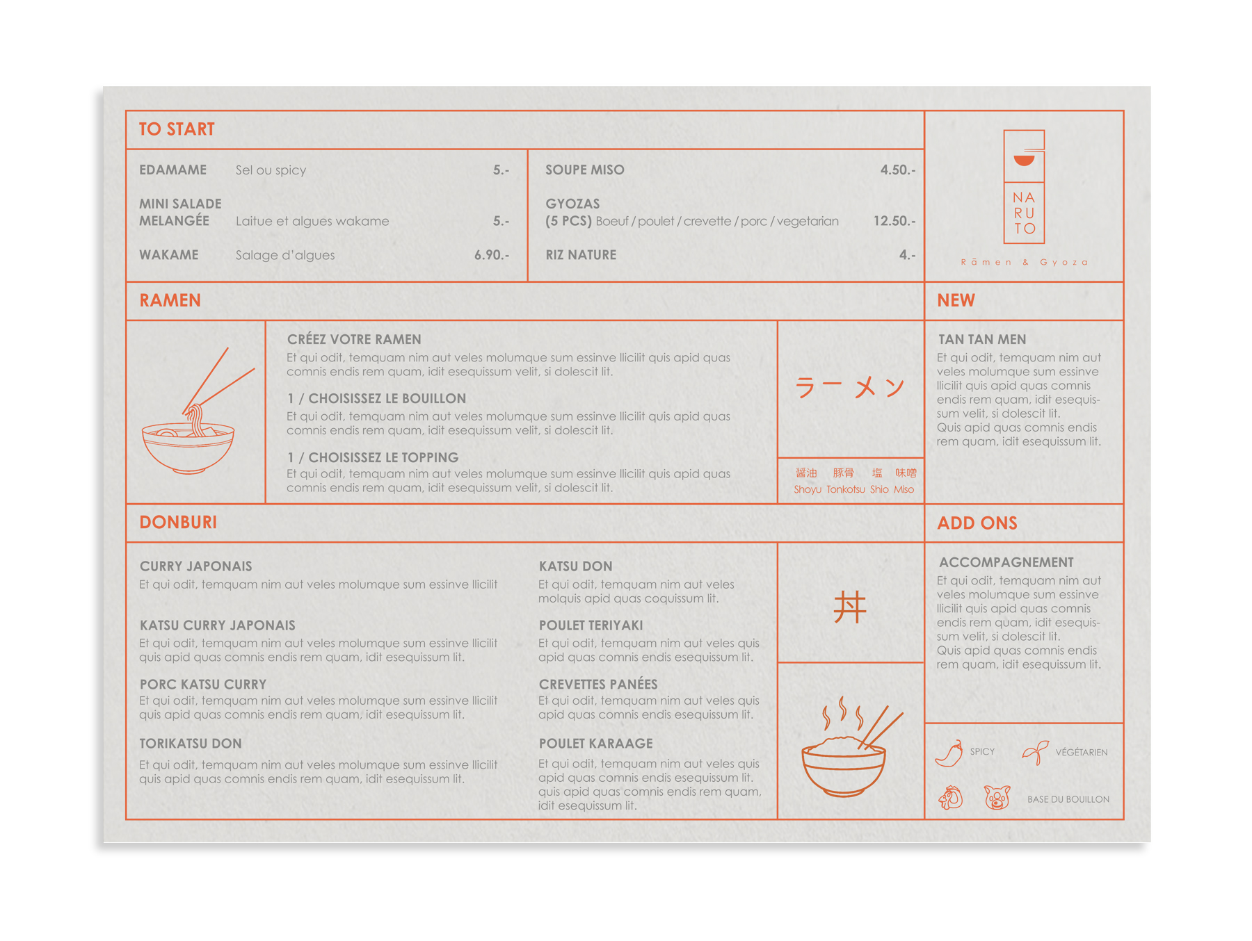 Naruto / Restaurant de ramen, gyoza et sushi / Identité visuelle, en ...